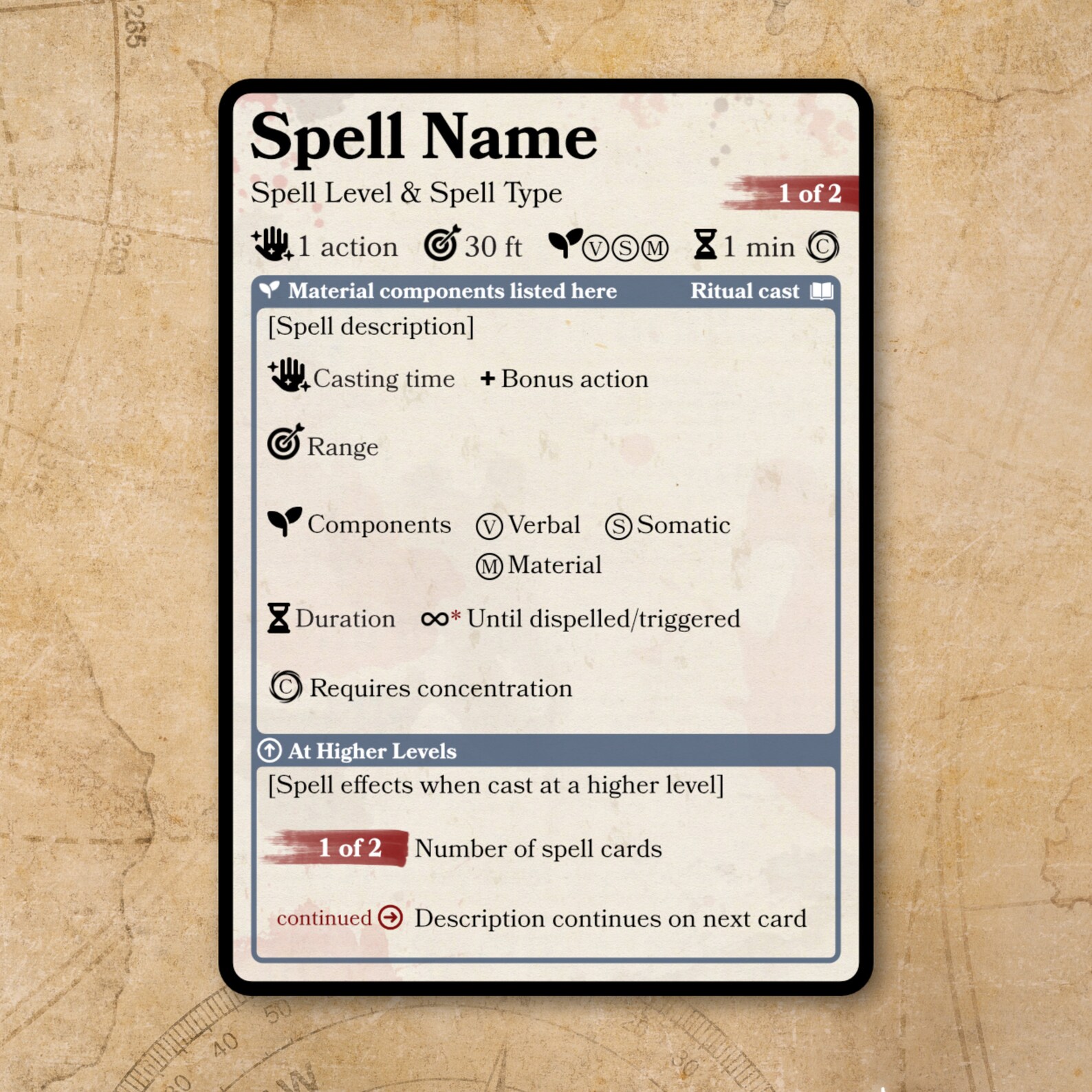 5 Custom Dnd Spell Cards Digital Download, 5 Card Pack D&D Spell Cards ...