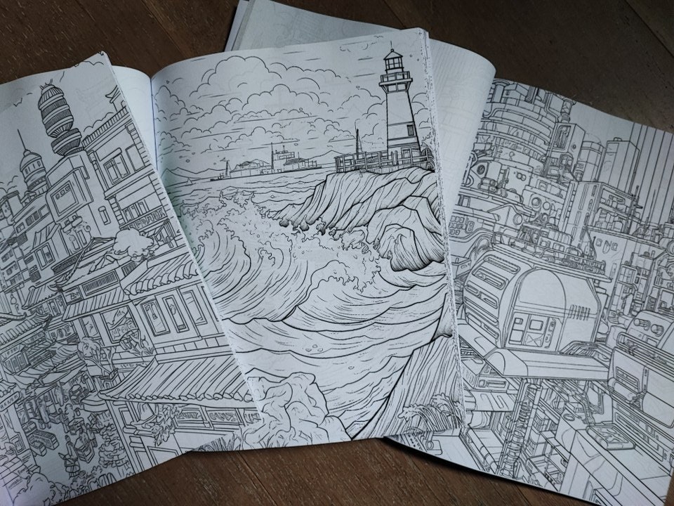 Super Futuristic Cities Colouring Book - Etsy