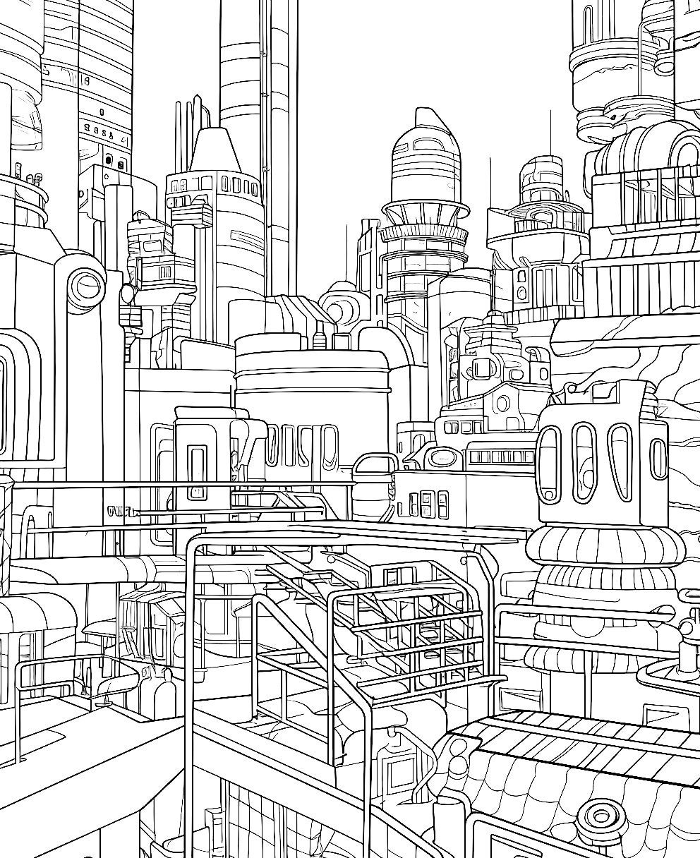 Super Futuristic Cities Colouring Book - Etsy