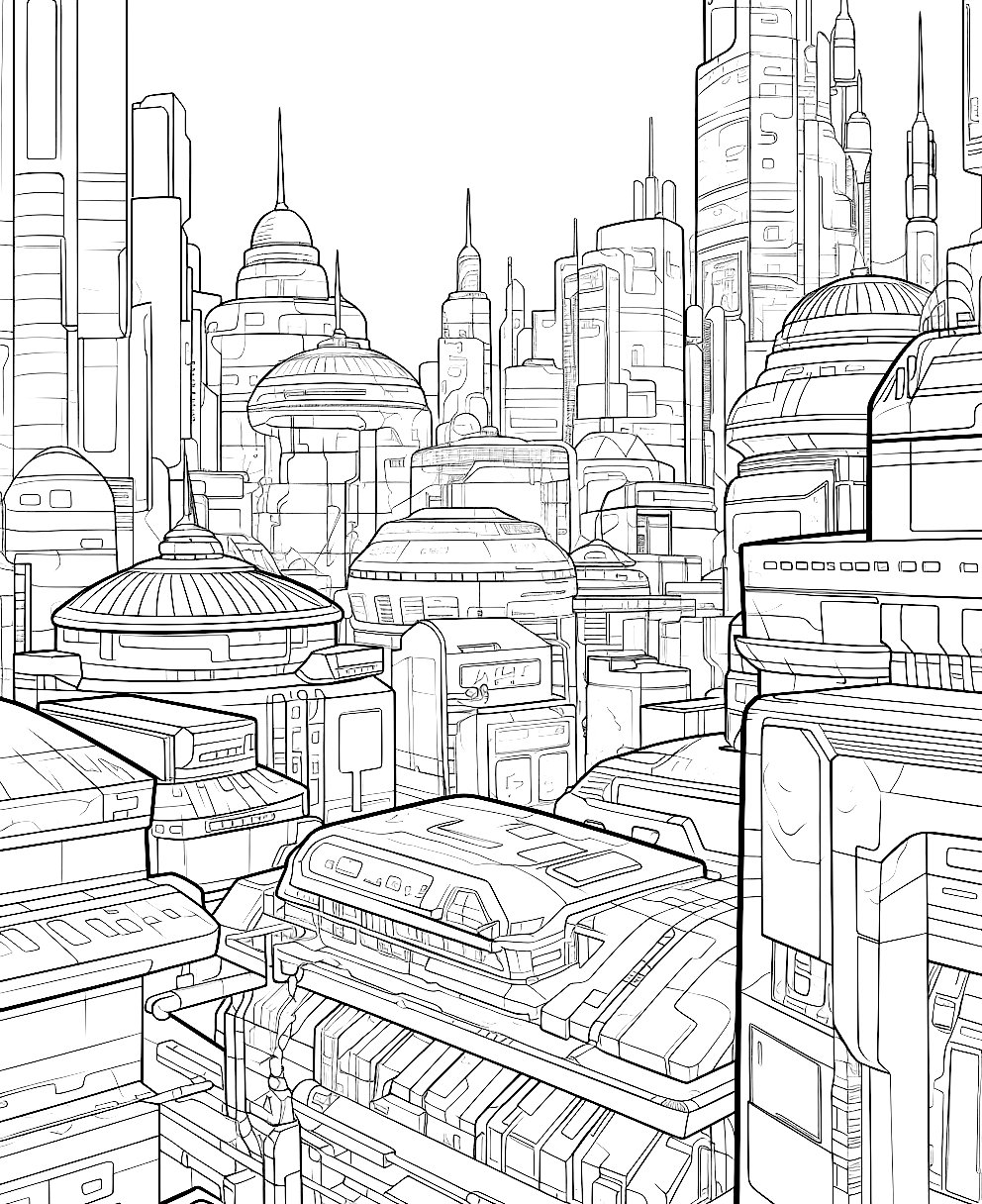 Super Futuristic Cities Colouring Book - Etsy