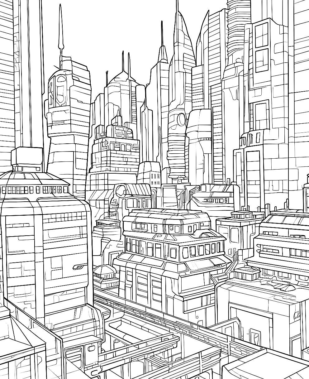 Super Futuristic Cities Colouring Book - Etsy
