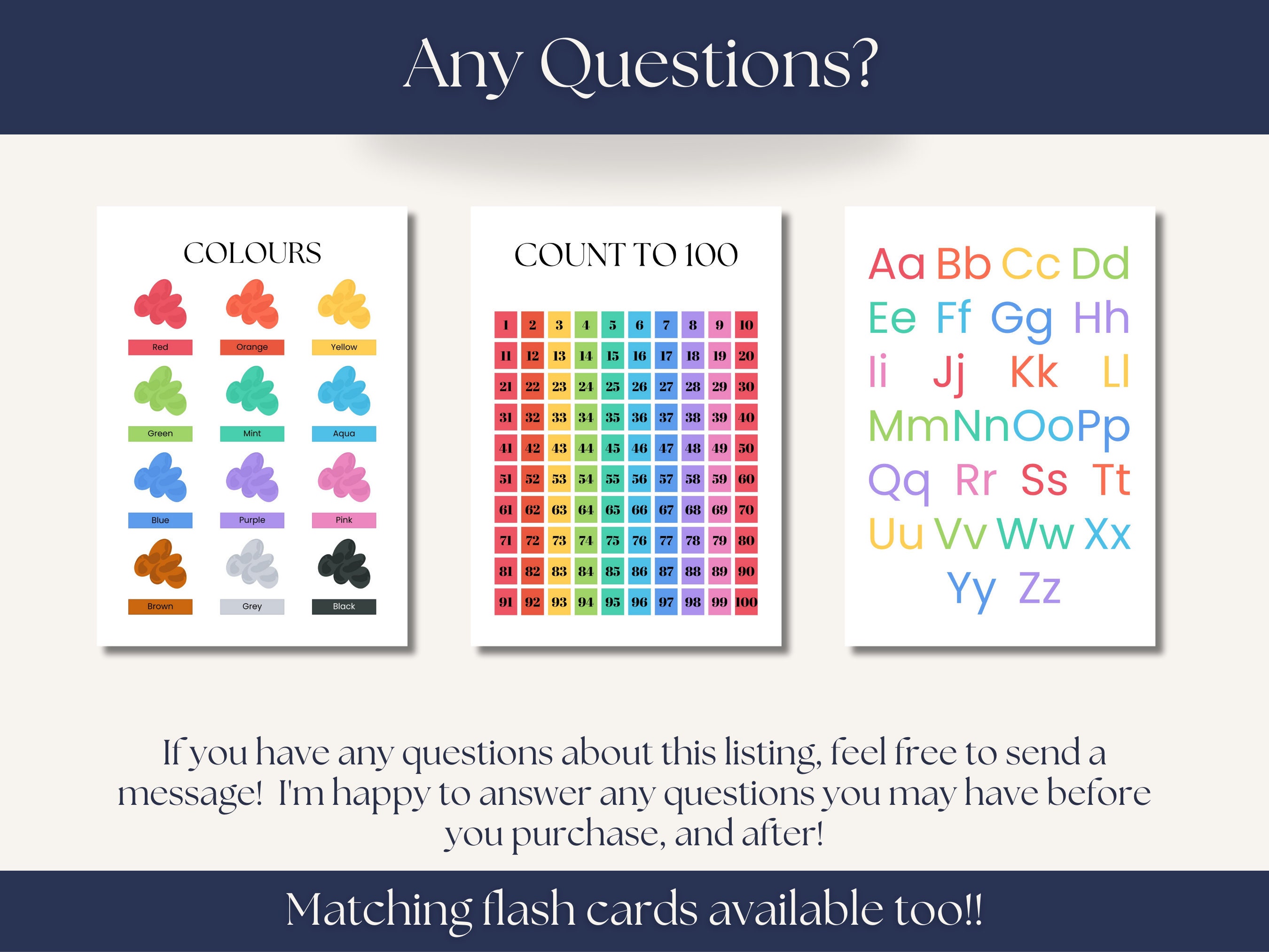 Count to 100 Educational Poster 1-100 Poster Printable - Etsy