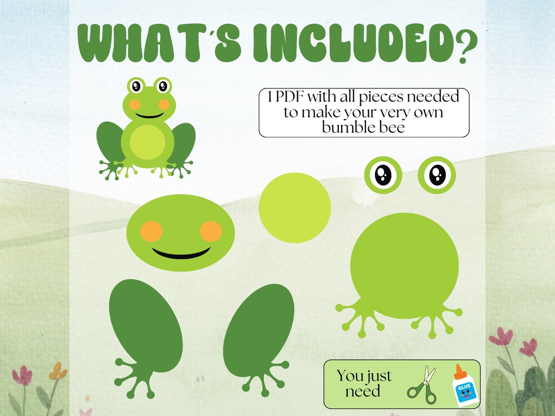 Frog Cut and Glue Craft for Kids Indoor Activity Fine Motor Skills ...