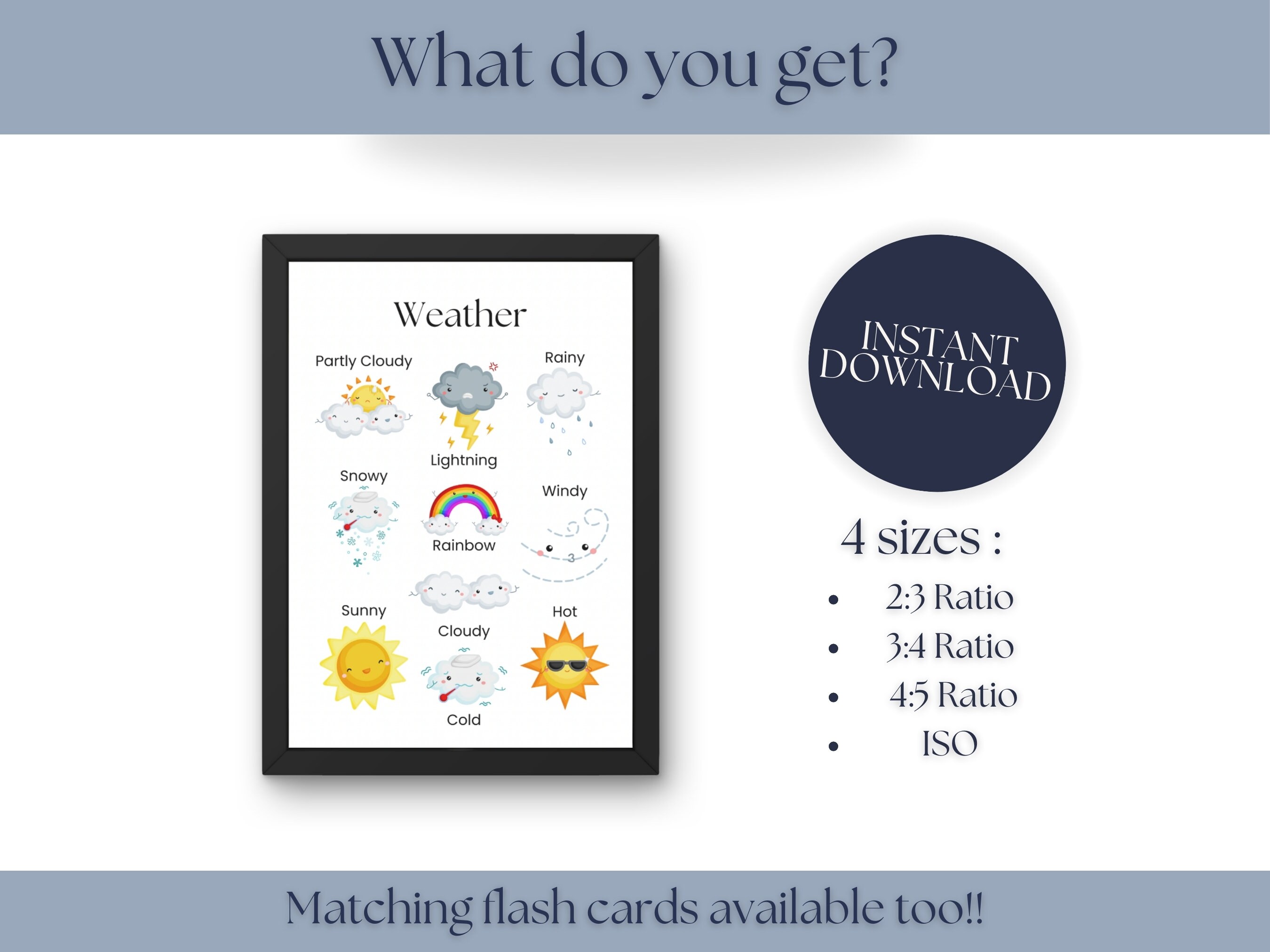 Weather Educational Poster Printable Montessori Learning Digital ...