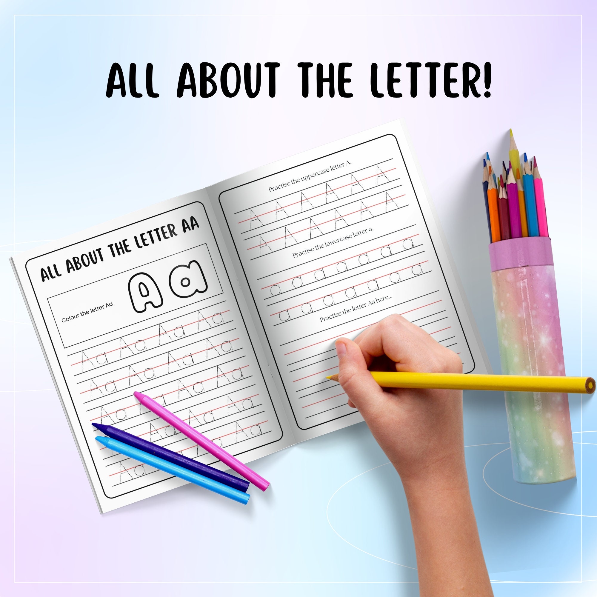 Learn the Alphabet Workbook, Alphabet Worksheet, ABC Tracing Worksheet ...