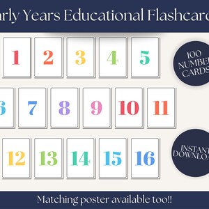 Numbers 1-100 Flash Cards Printables Toddler Cards Educational - Etsy UK