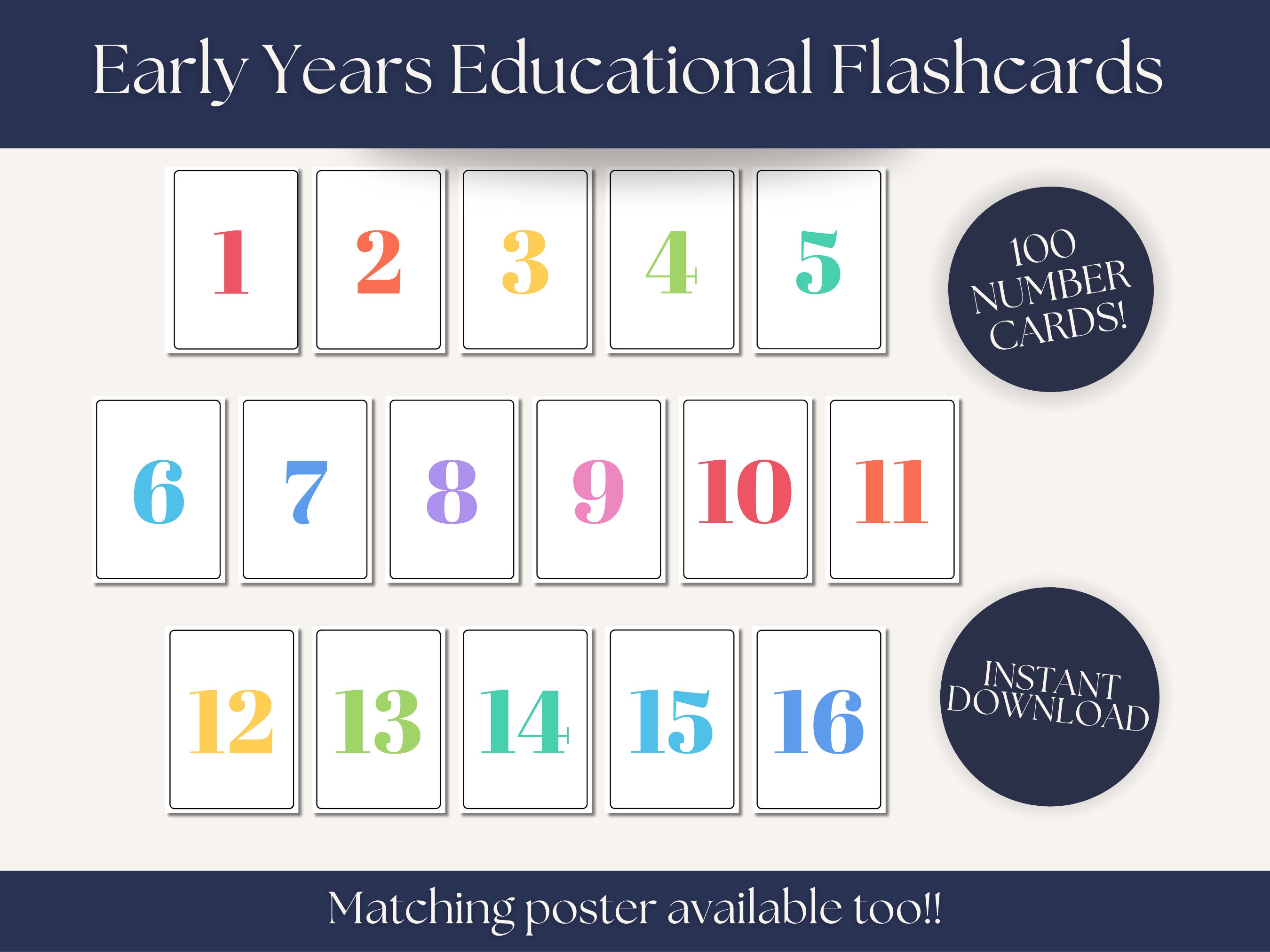 Numbers 1-100 Flash Cards Printables Toddler Cards Educational - Etsy UK