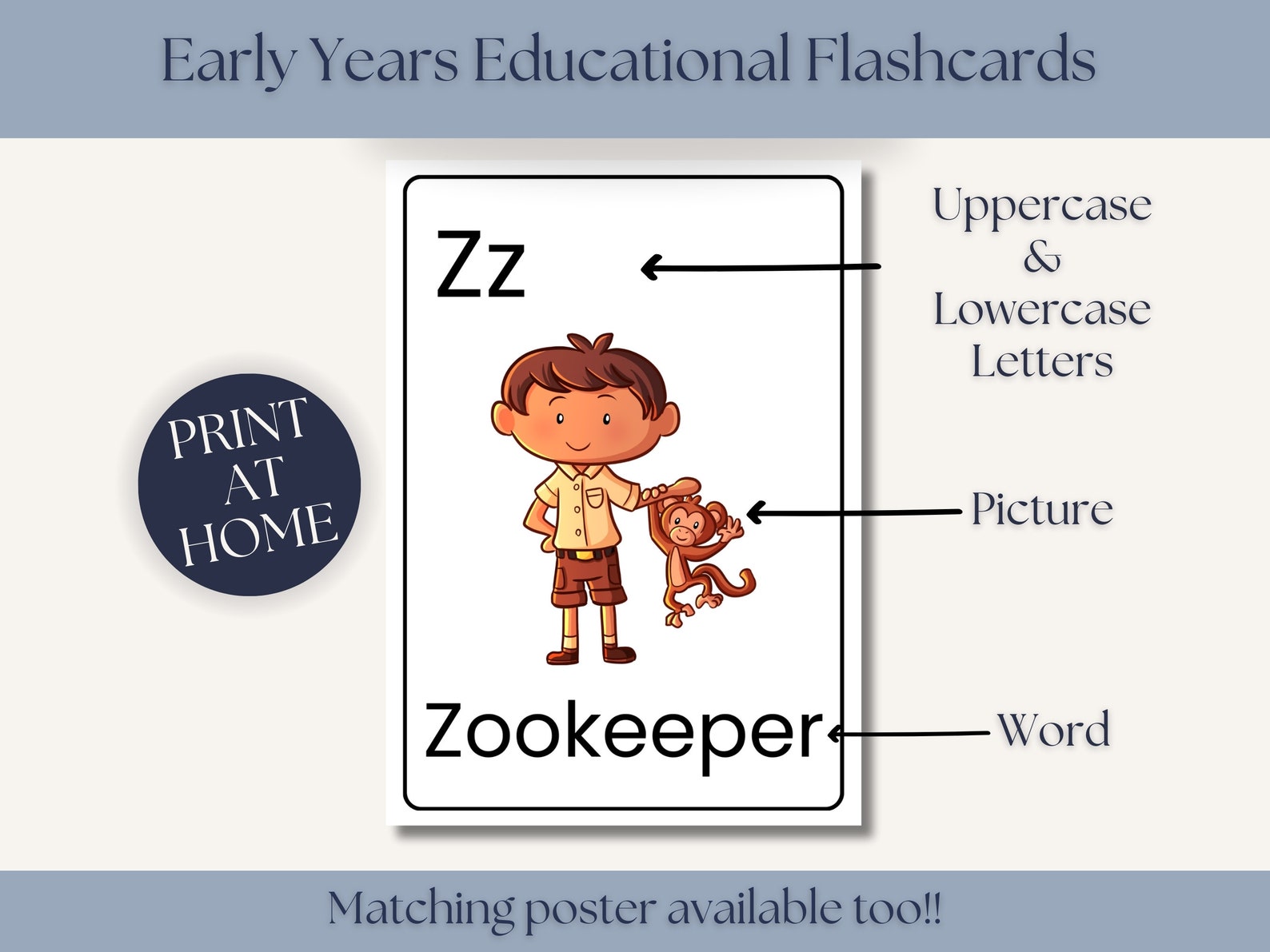 Alphabet Flash Card A-Z Flashcards Printables Toddler Flashcards ...