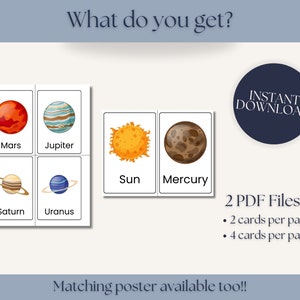 Solar System Flash Cards Printables Toddler Flashcards Educational ...