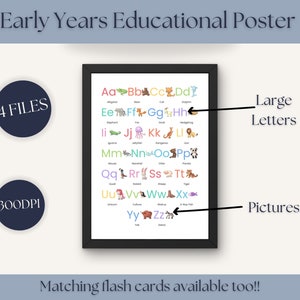 Animal Alphabet Educational Poster A-Z Poster Printable Montessori ...