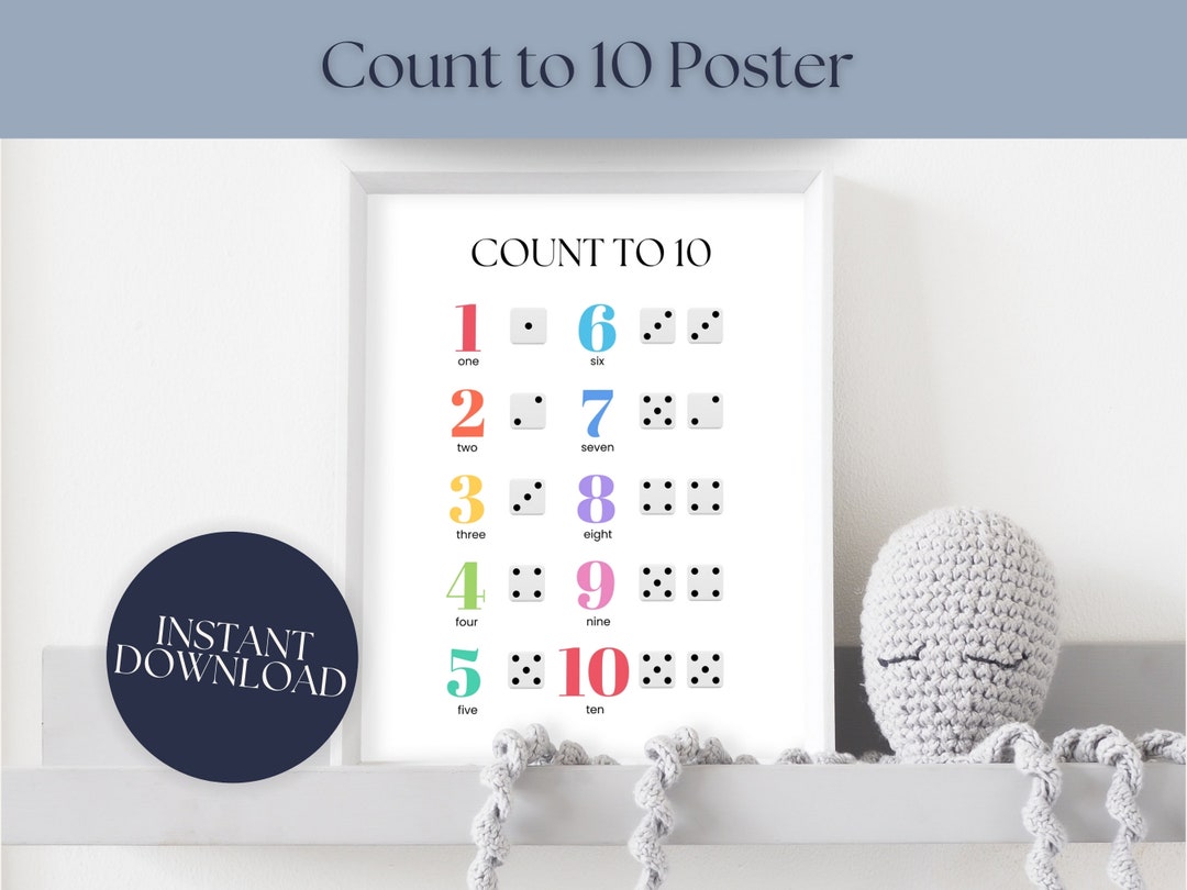 Count to Ten Educational Poster Maths Poster Printable Montessori ...