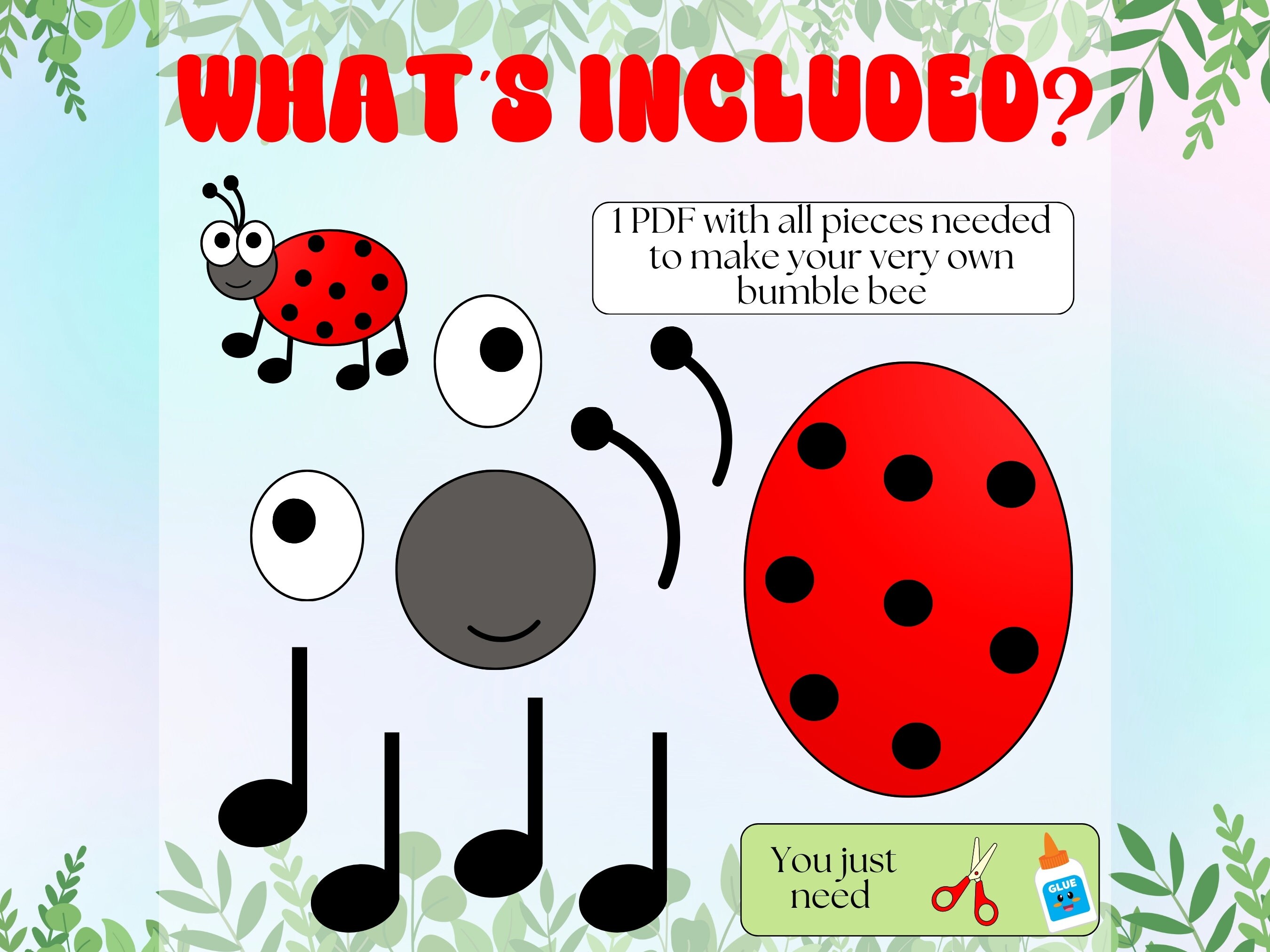 Ladybird Cut and Glue Craft for Kids Indoor Activity Fine Motor Skills ...
