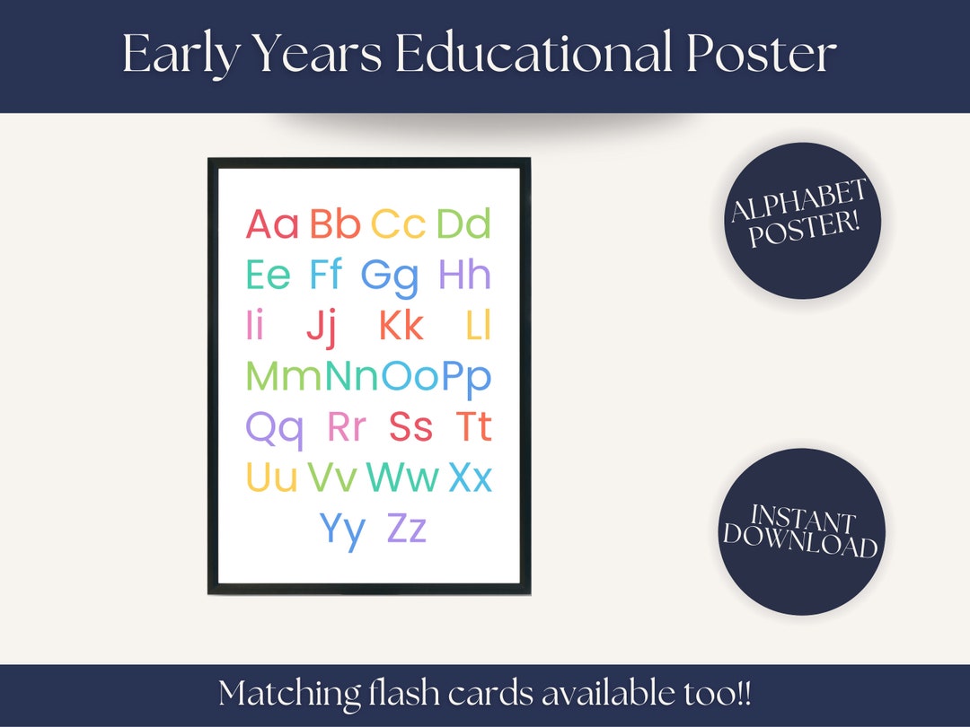 Alphabet Educational Poster A-Z Poster Printable Montessori - Etsy