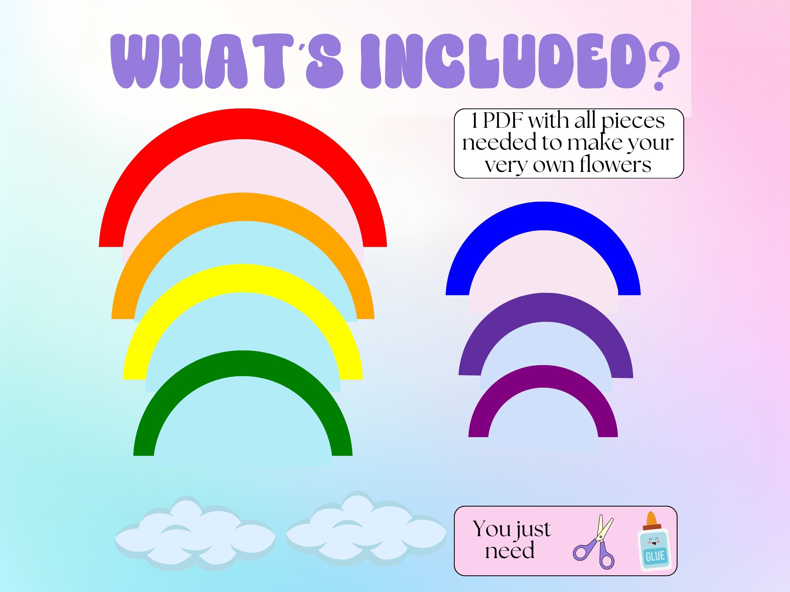 Rainbow Cut and Glue Craft for Kids Indoor Activity Fine Motor Skills ...