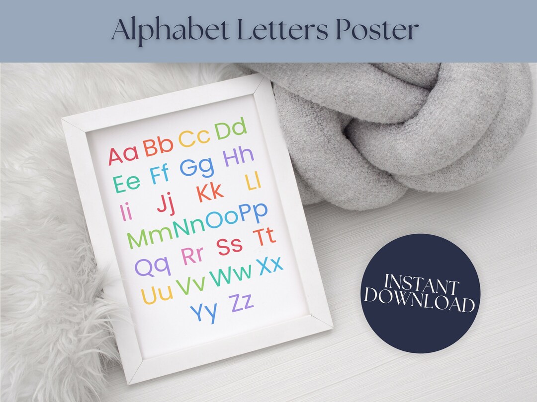 Alphabet Educational Poster A-Z Poster Printable Montessori Learning ...
