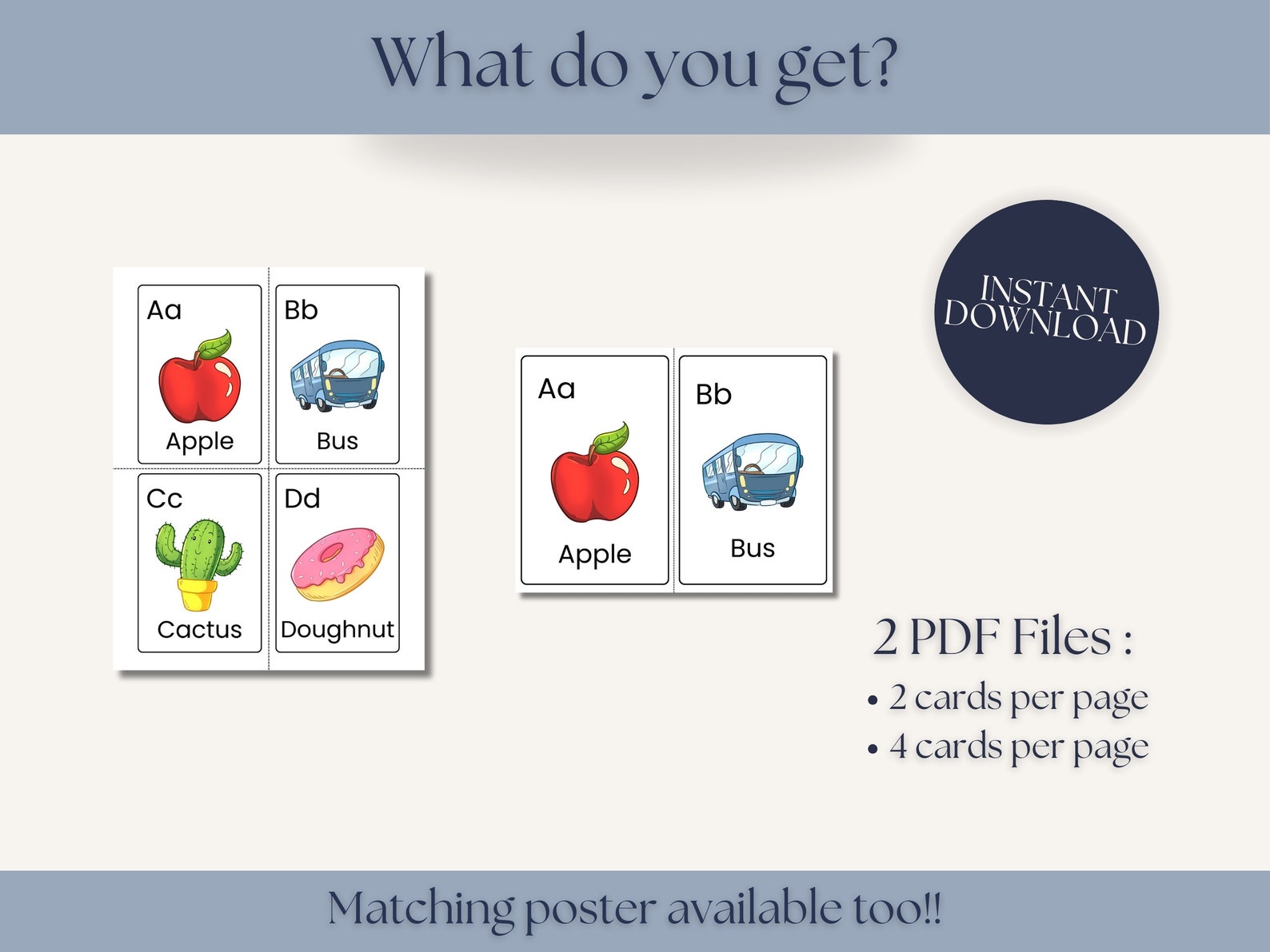Alphabet Flash Card A-Z Flashcards Printables Toddler Flashcards ...