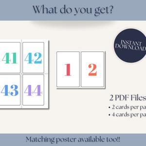 Numbers 1-100 Flash Cards Printables Toddler Cards Educational Cards ...