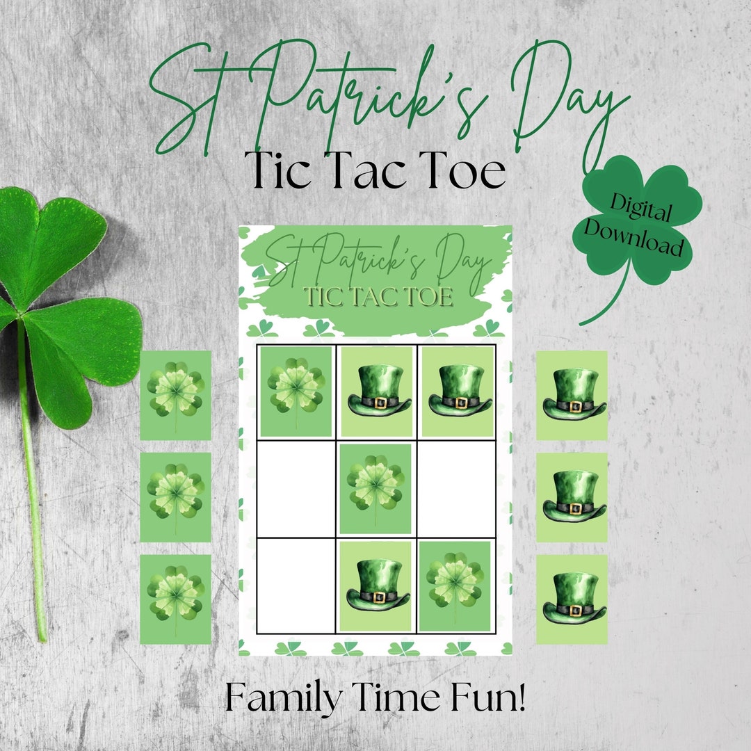 St Patrick's Day Tic Tac Toe St Patrick's Kids Activity Children's ...