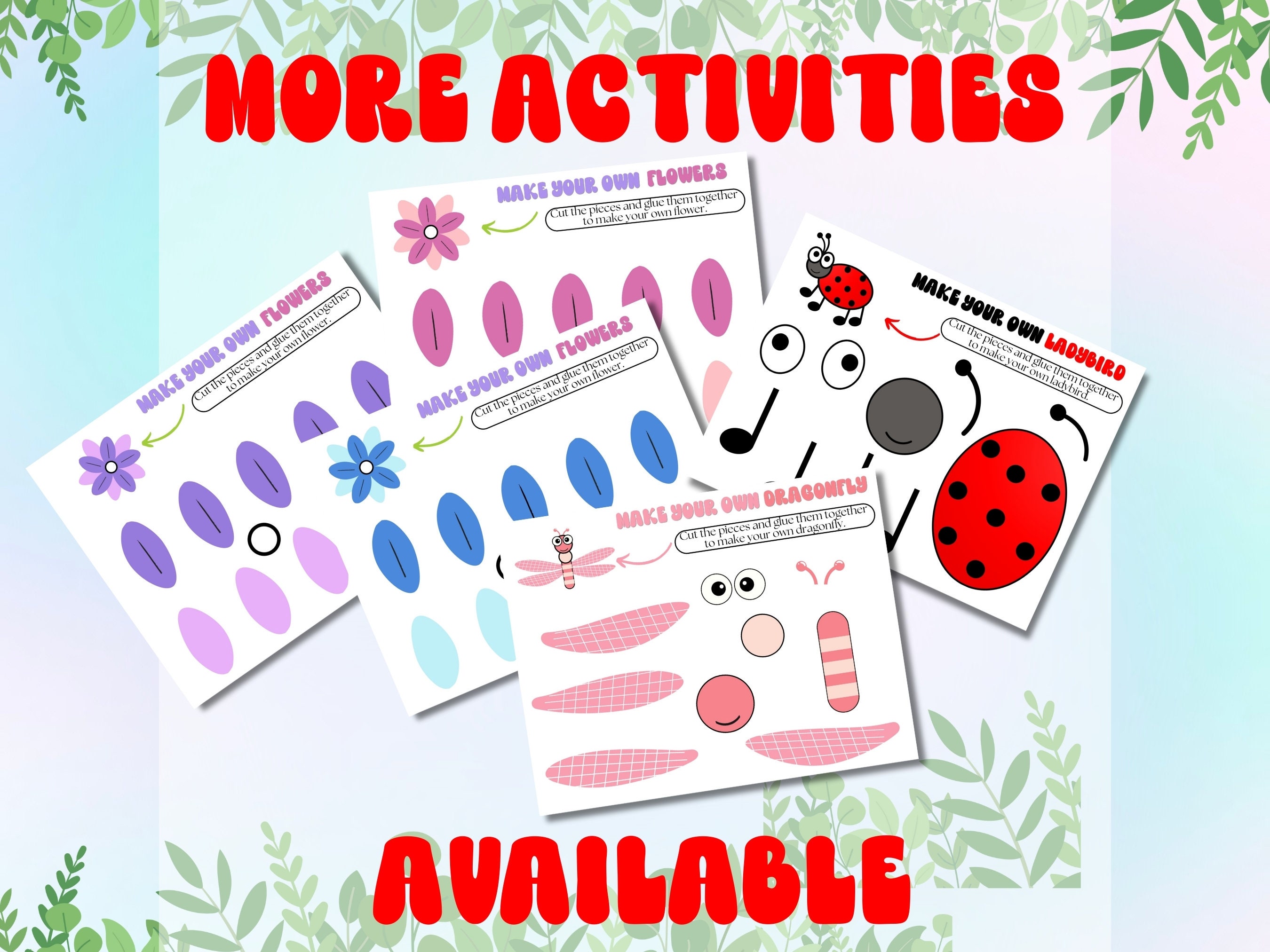 Ladybird Cut and Glue Craft for Kids Indoor Activity Fine Motor Skills ...