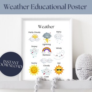 Weather Educational Poster Printable Montessori Learning Digital ...