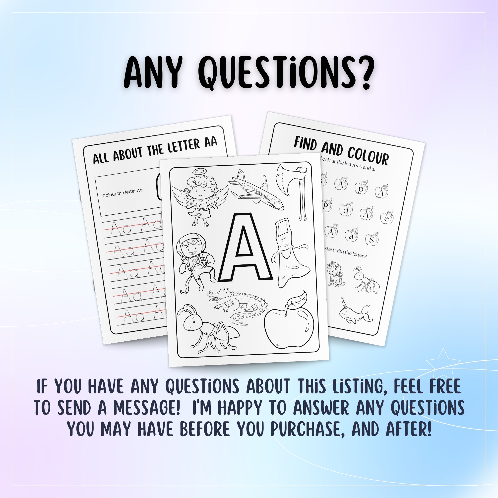 Learn the Alphabet Workbook, Alphabet Worksheet, ABC Tracing Worksheet ...