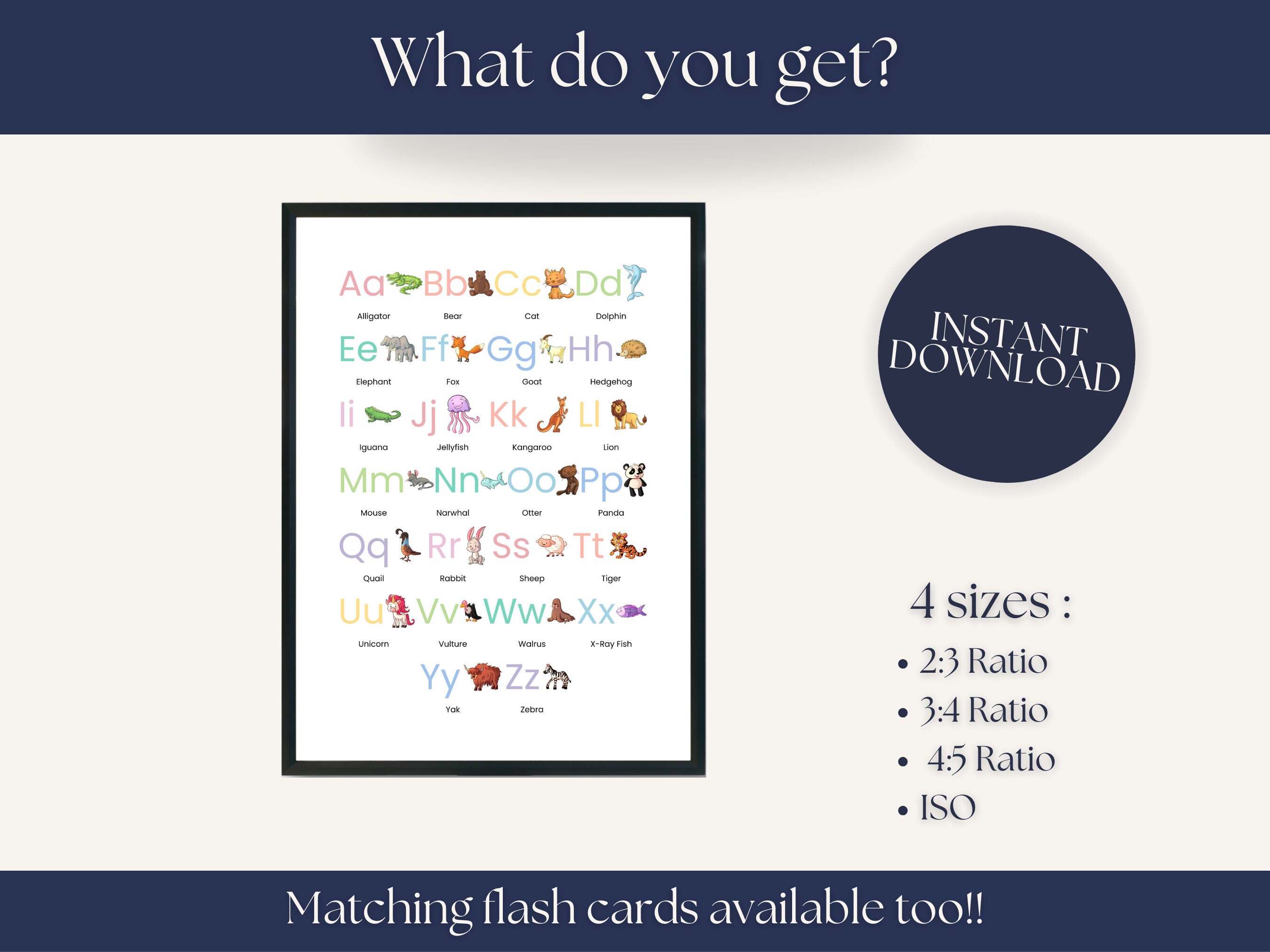 Animal Alphabet Educational Poster A-Z Poster Printable - Etsy