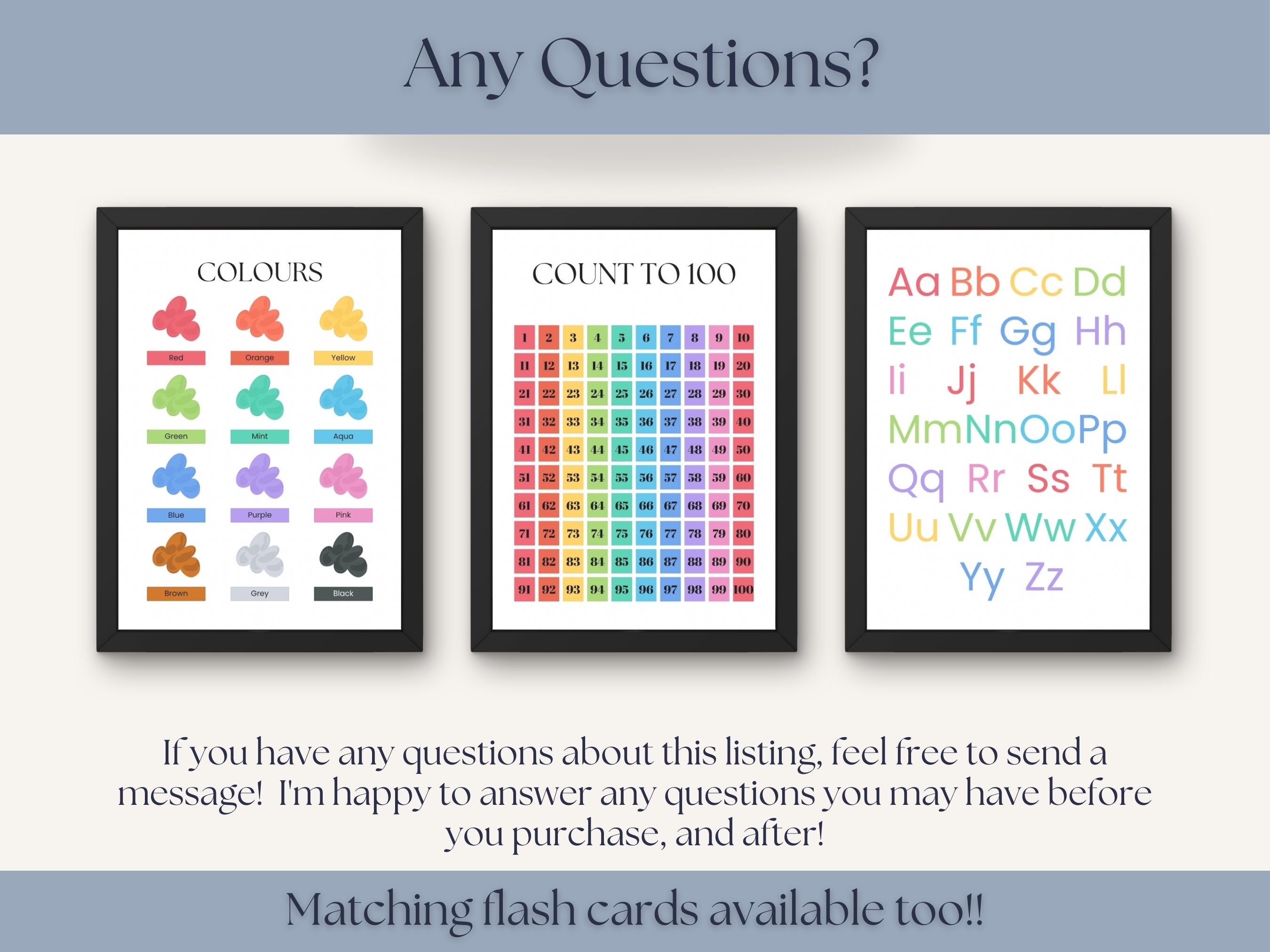 Colour Educational Poster A-Z Poster Printable Montessori Learning ...