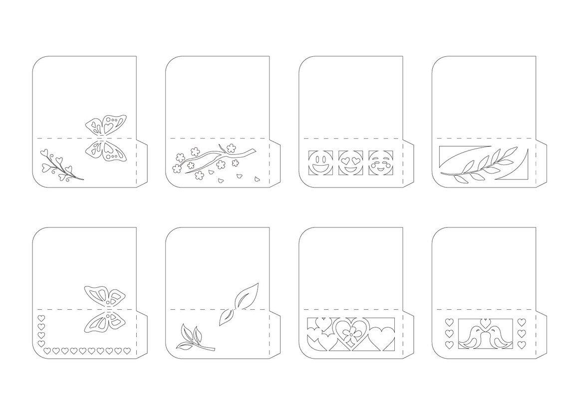 Bookmark SVG Cut File Bundle / 8 Corner Bookmark Patterns - Etsy
