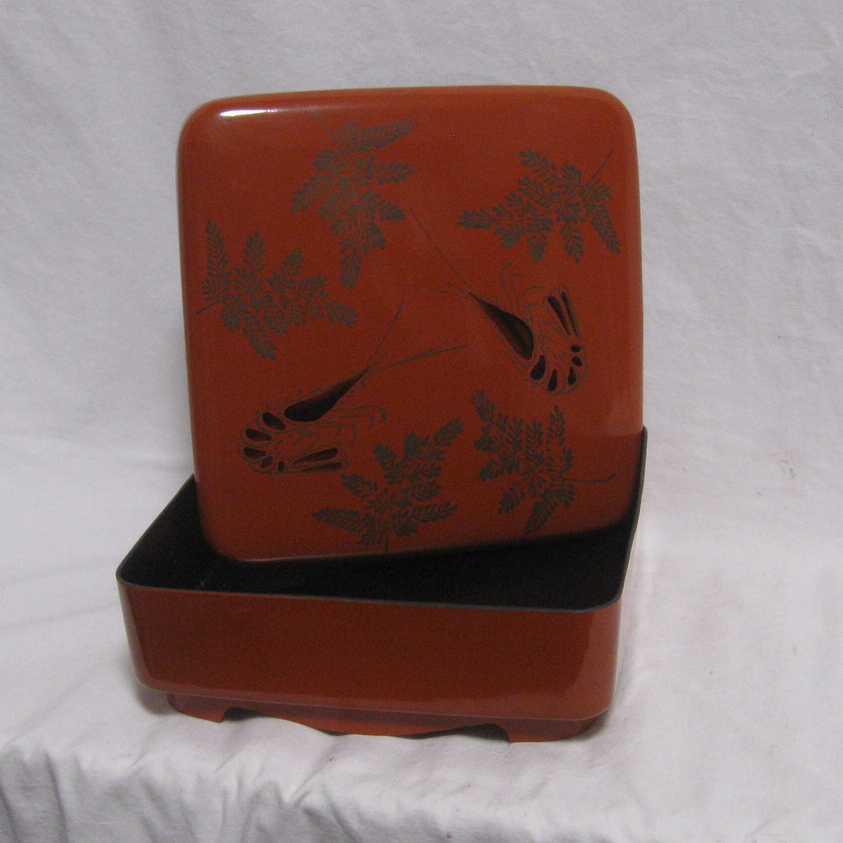 Hand Painted Bento Box Lacquerware Mid Century Japan Collectible ...
