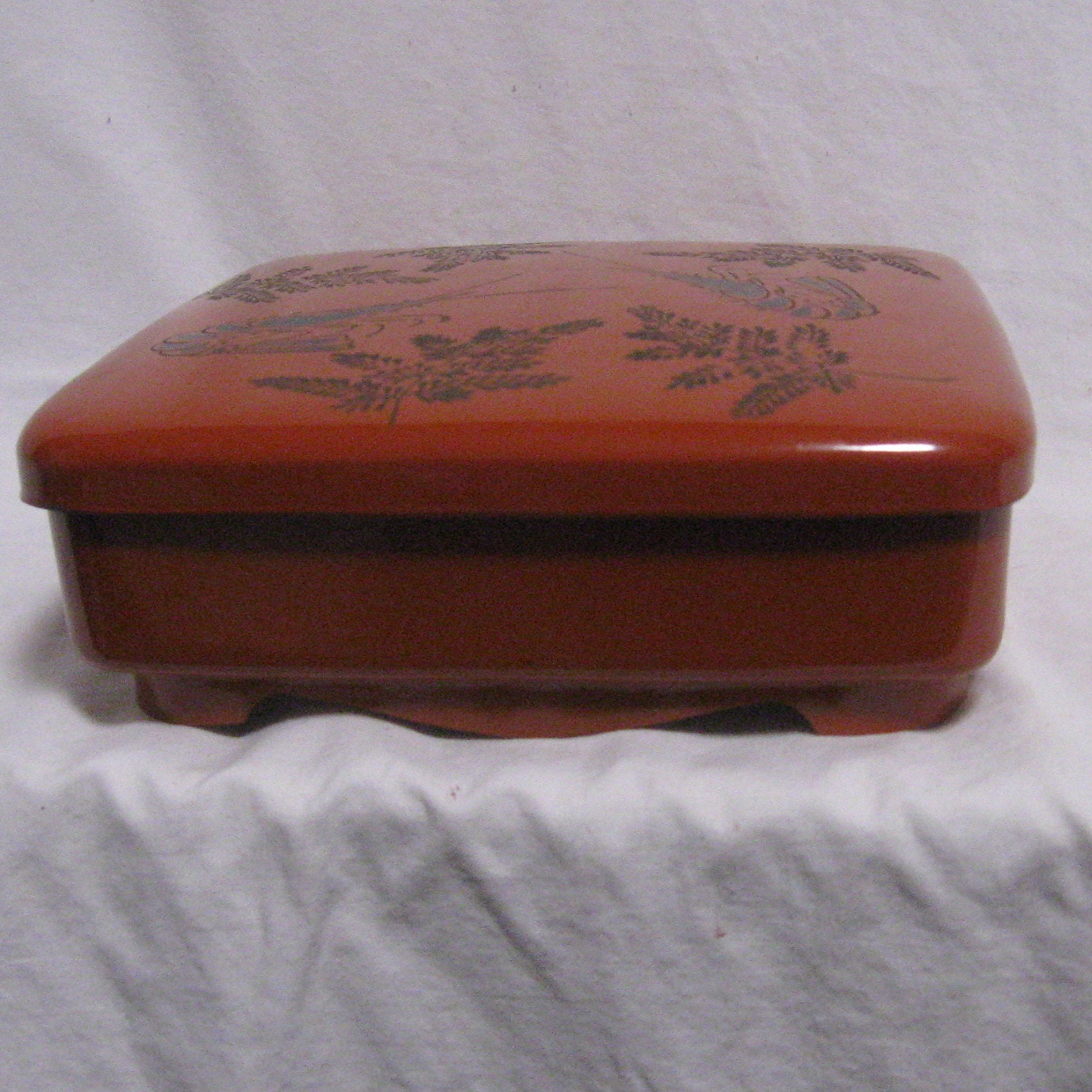 Hand Painted Bento Box Lacquerware Mid Century Japan Collectible ...