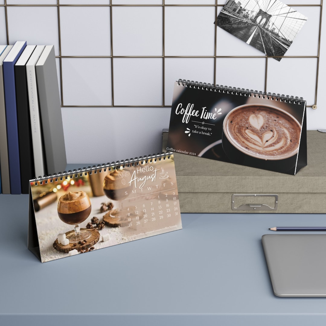 Desktop Coffee Calendar 2024, Office Desk Accessories, Coffee Calendar ...