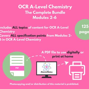 50% OFF BUNDLE - the Complete Set of OCR A Level Chemistry Notes by ...