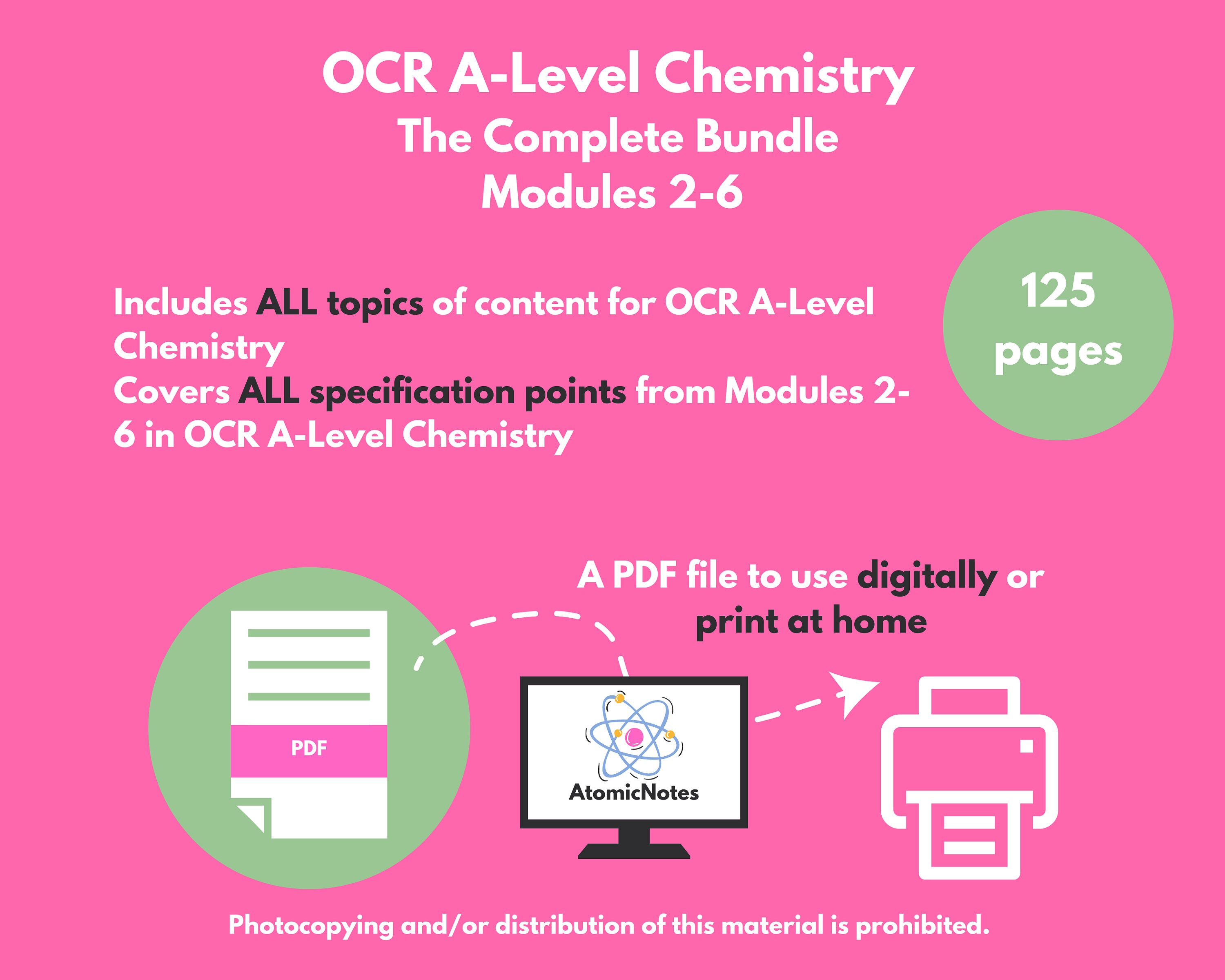 50% OFF BUNDLE - the Complete Set of OCR A Level Chemistry Notes by ...