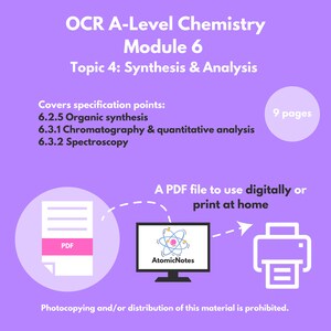 OCR A Level Chemistry Module 6 Topic 4: Synthesis & Analysis Notes by ...