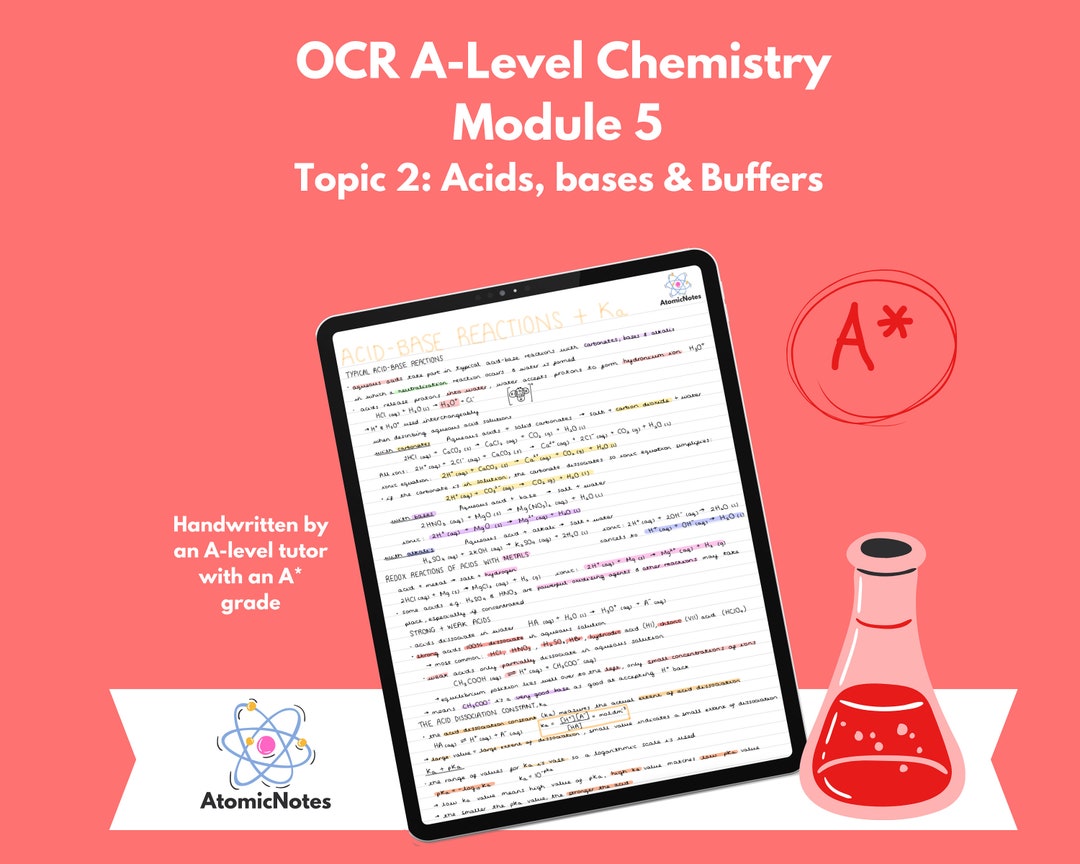 Ocr A Level Chemistry Module 5 Topic 2 Acids Bases Buffers Notes By
