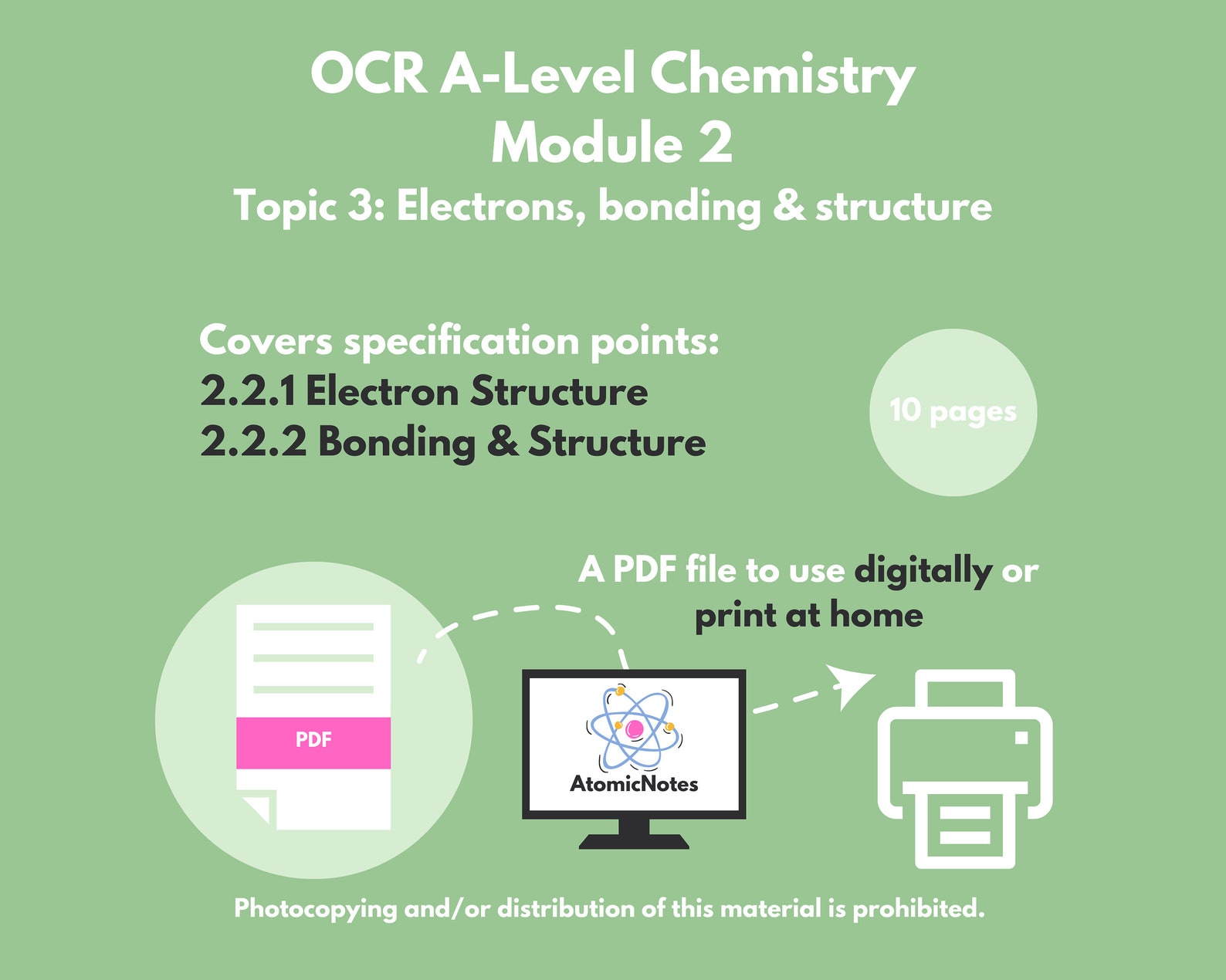 OCR A Level Chemistry Module 2 Topic 3: Electrons, Bonding & Structure ...