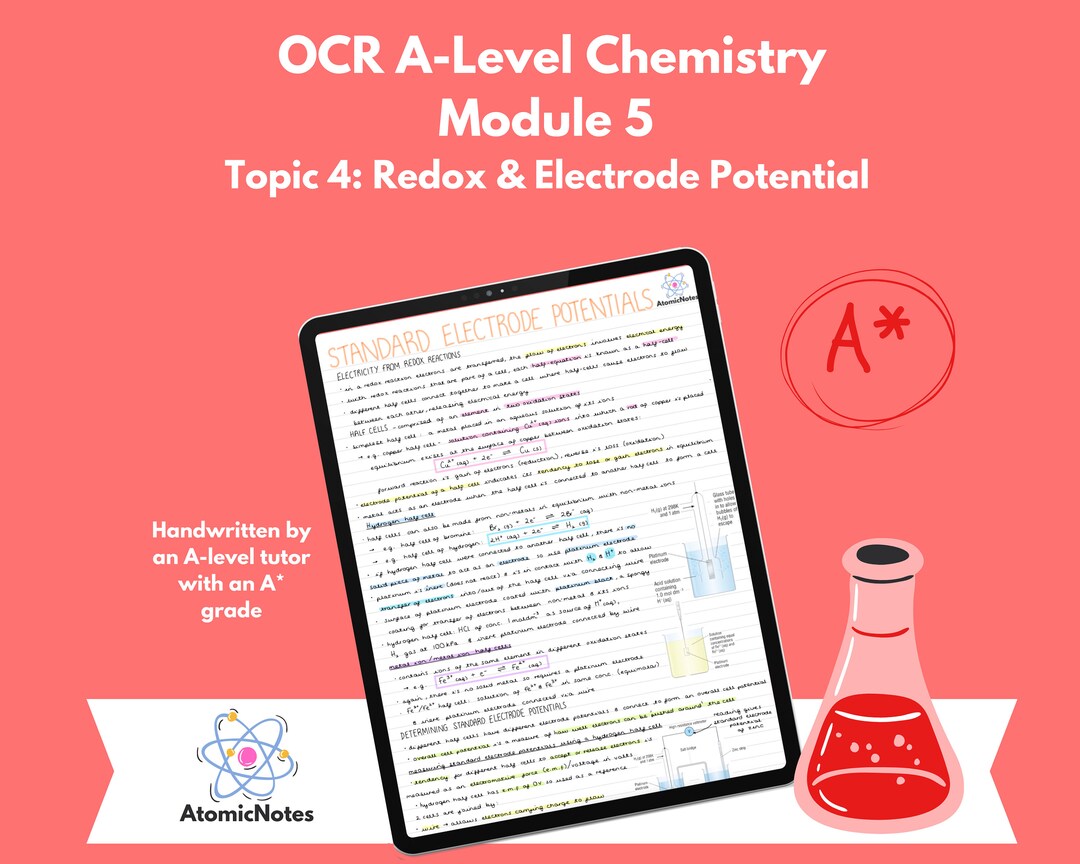 OCR A Level Chemistry Module 5 Topic 4: Redox & Electrode Potential ...