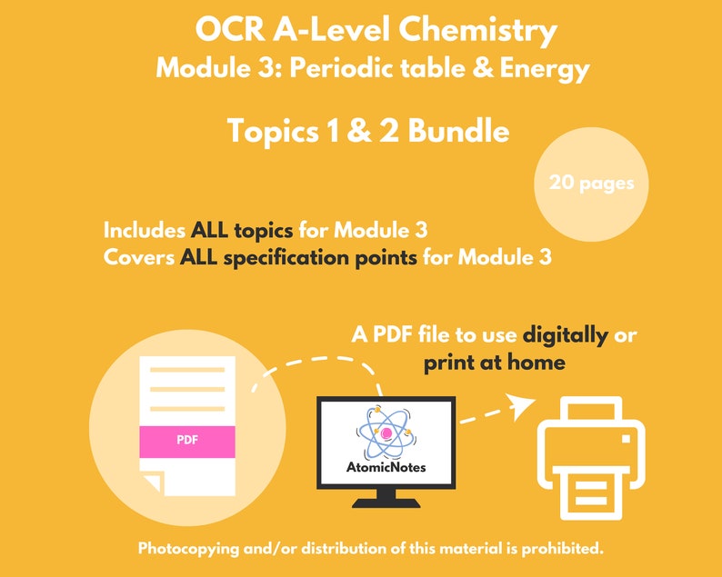 30% OFF BUNDLE - OCR A Level Chemistry Module 3 Notes by Atomicnotes - Etsy