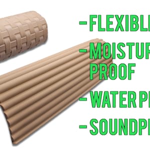 10FT Premium 3D Textured Flexible MDF Board - Embossed Wood Pulp Finish ...