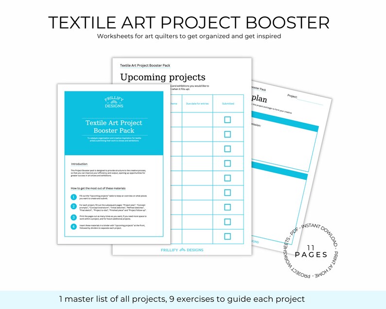 Project Booster Pack for Textile Artists | Printable Guide for Art ...
