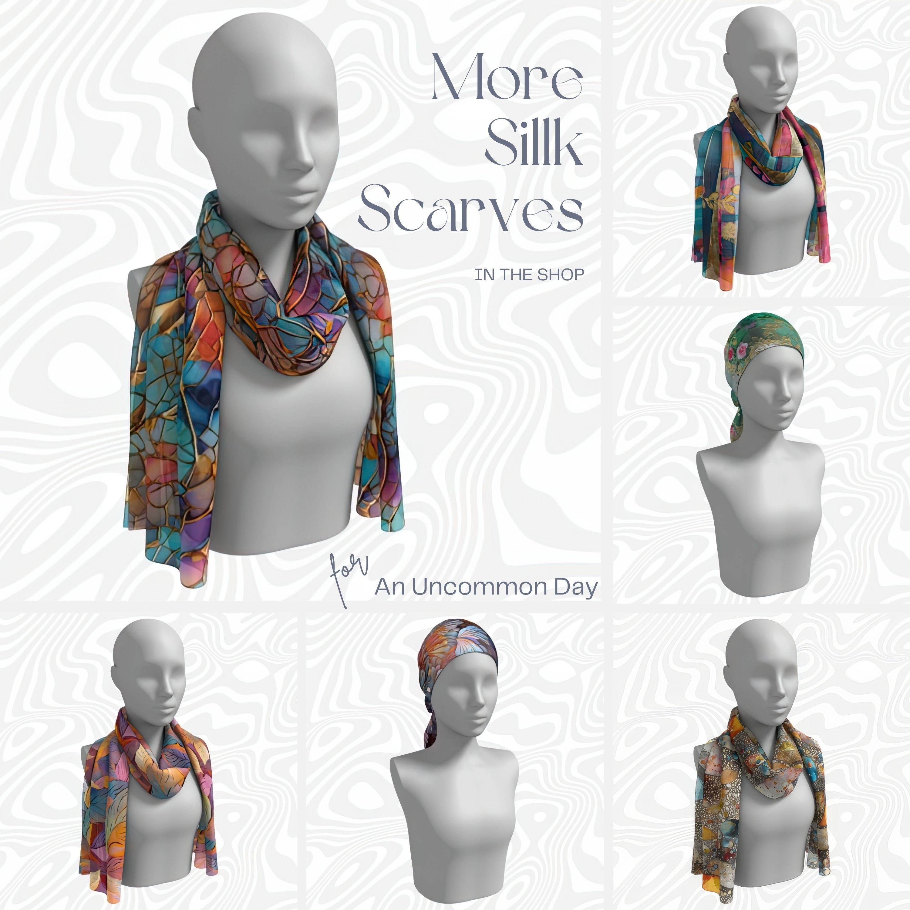 Silk Scarf enigmatic Silk Scarf Gifts Wear Long Scarf for Hair, Neck ...