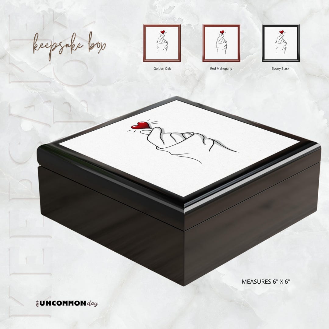 Korean Love Finger Heart Keepsake Box, Valentine Gift Box, Minimalist ...