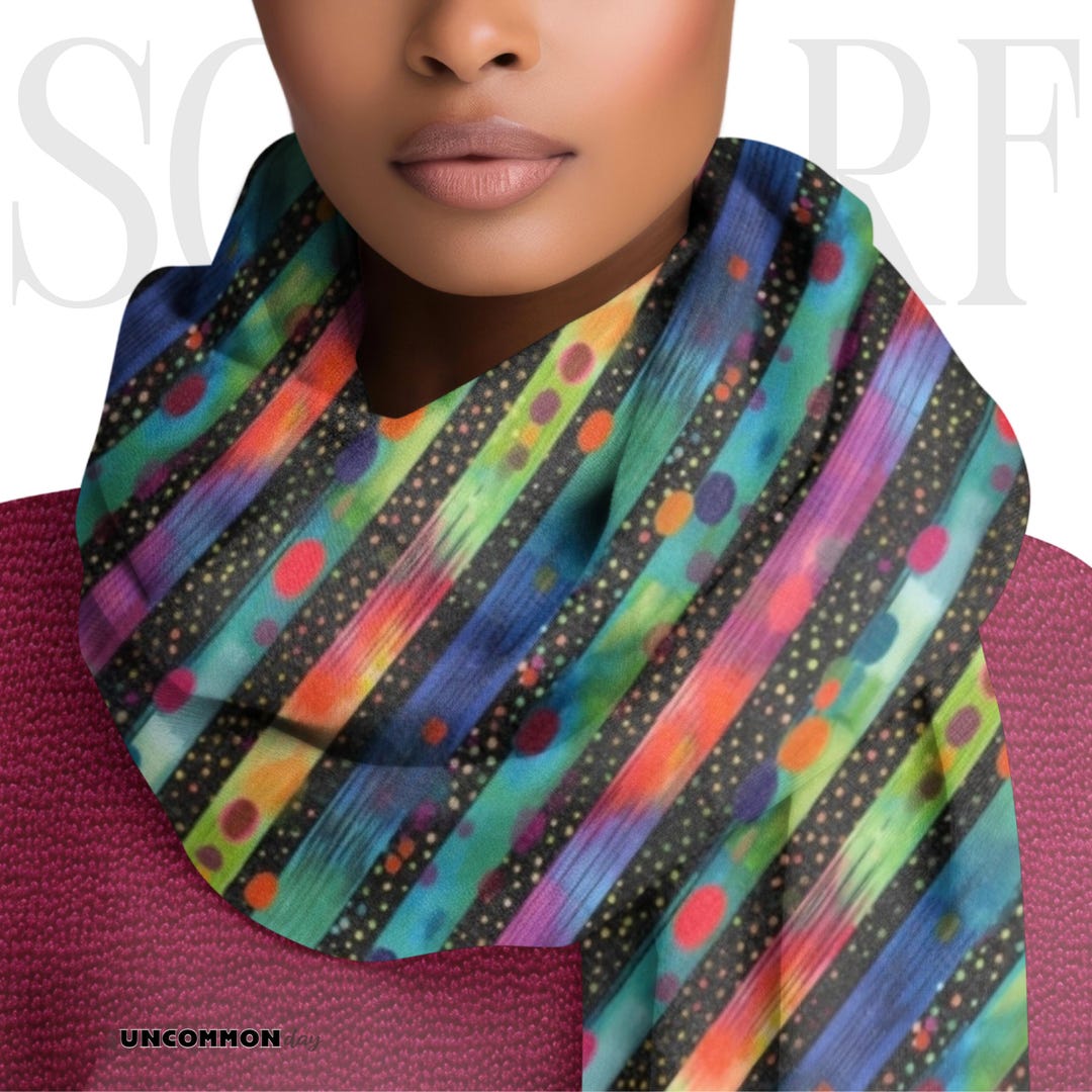 Bunt gestreifter Schal Pashmina Rave Schal, Boho Kopftuch, mehrfarbiges ...