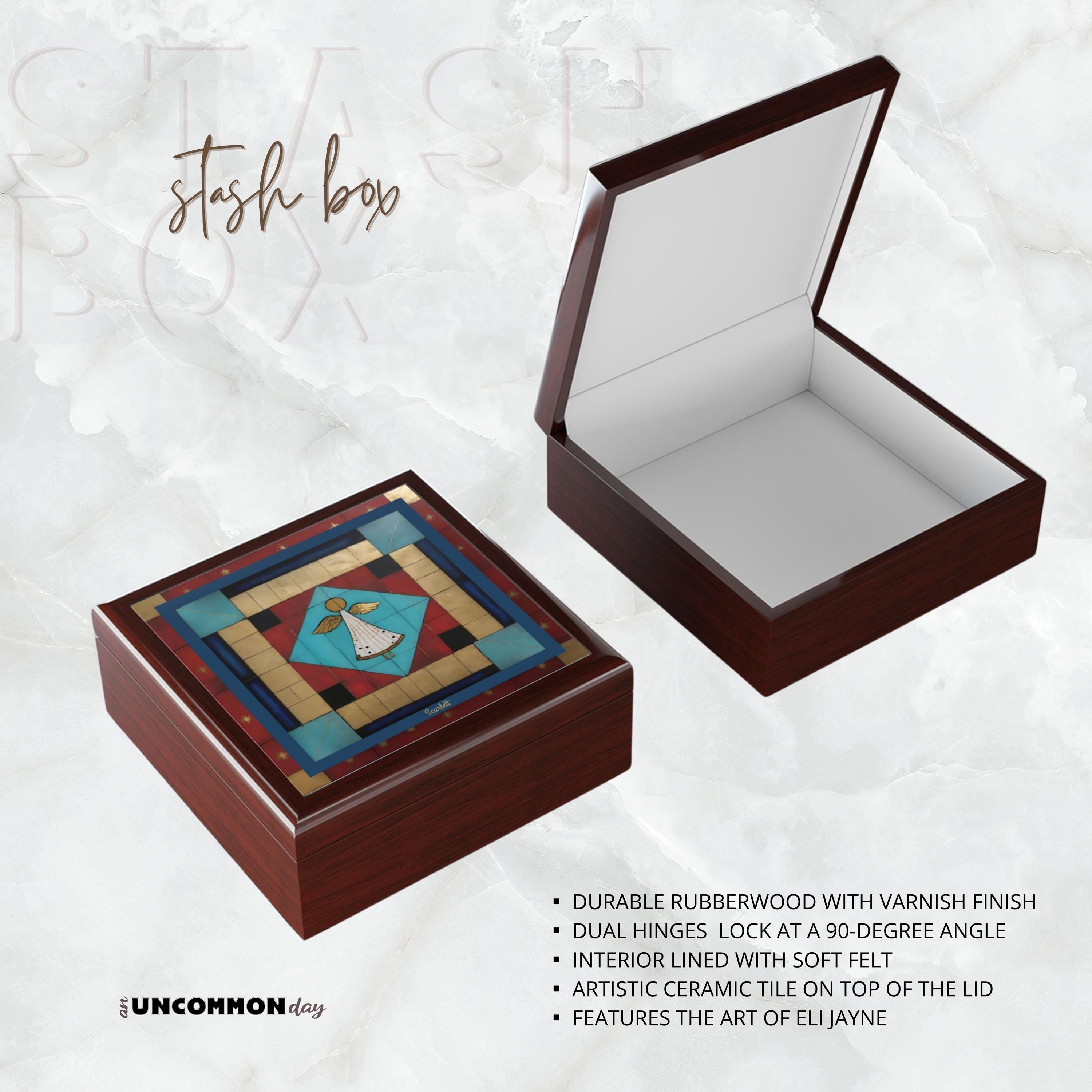 Stained Glass Angel Stash Box, Religious Keepsake Box, Trinket Storage ...