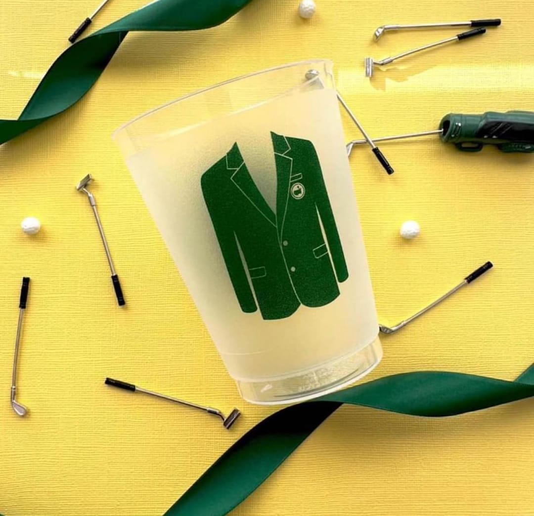 Green Jacket Masters Cups, Frosted 16 Oz Golf Cups, Masters, Green ...