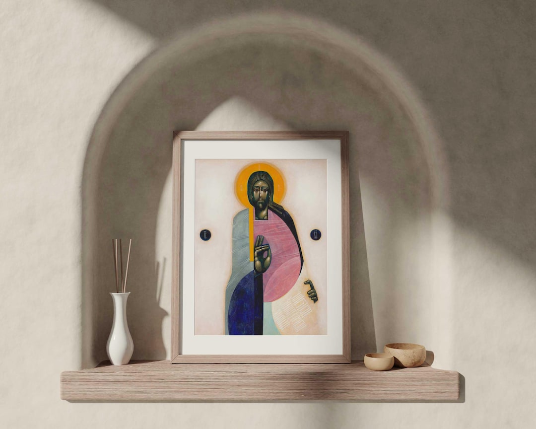 Christ Pantocrator Icon, Jesus Portrait, Modern Christian Art Print ...
