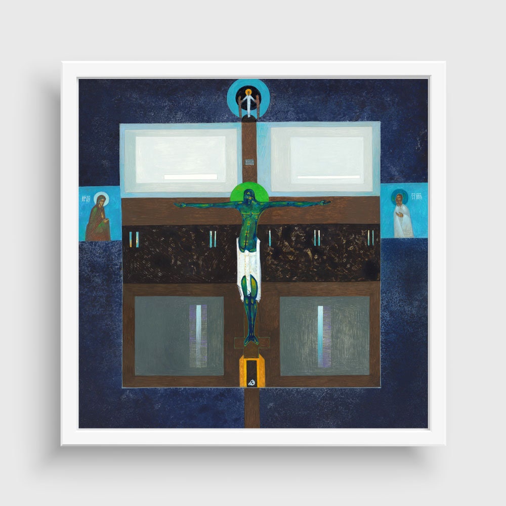 Crucifixion of Jesus Christ, Framed Canvas Print, Modern Icon - Etsy