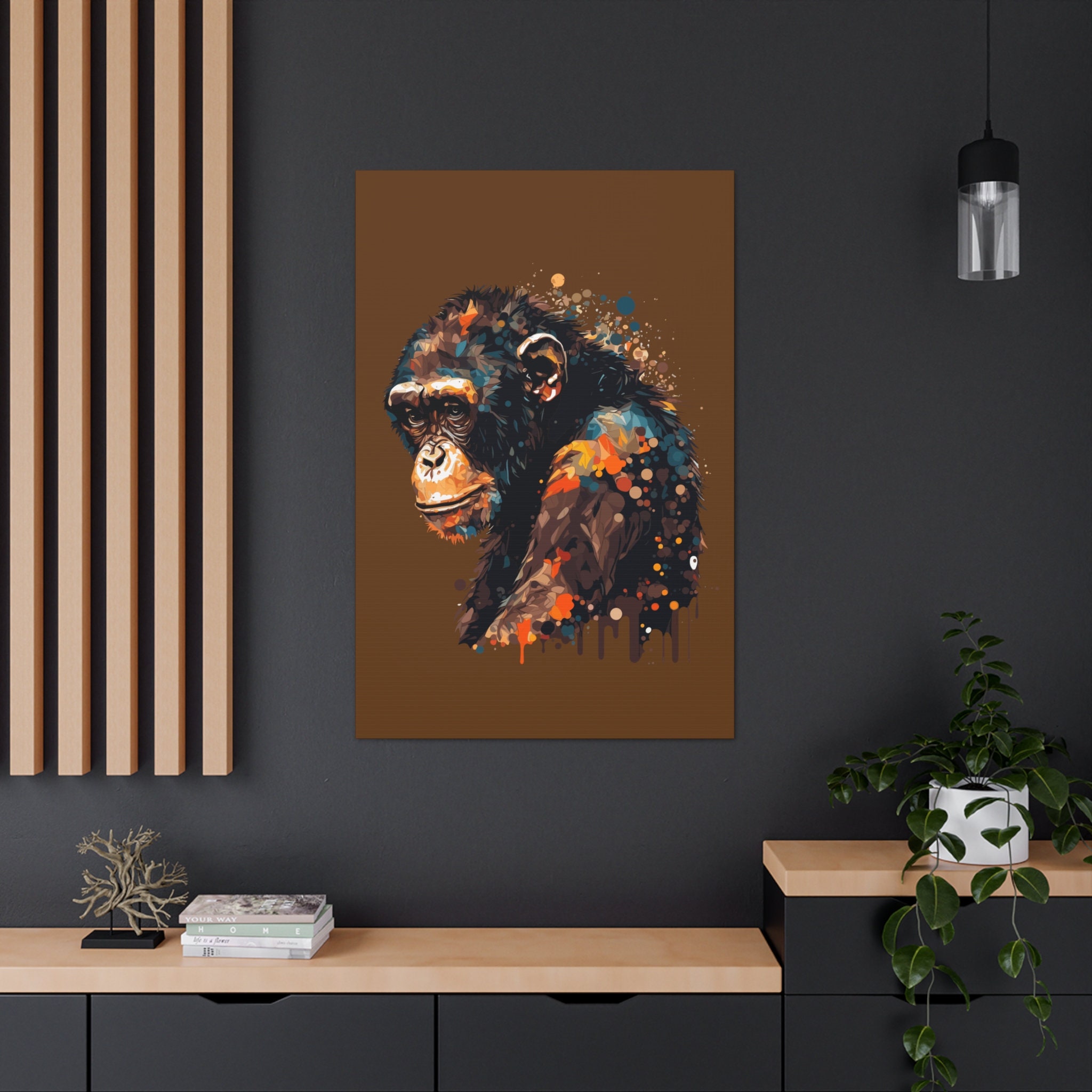 The Thinking Chimpanzee - Chimpanzee Art| Animal Prints| Ape | Abstract ...