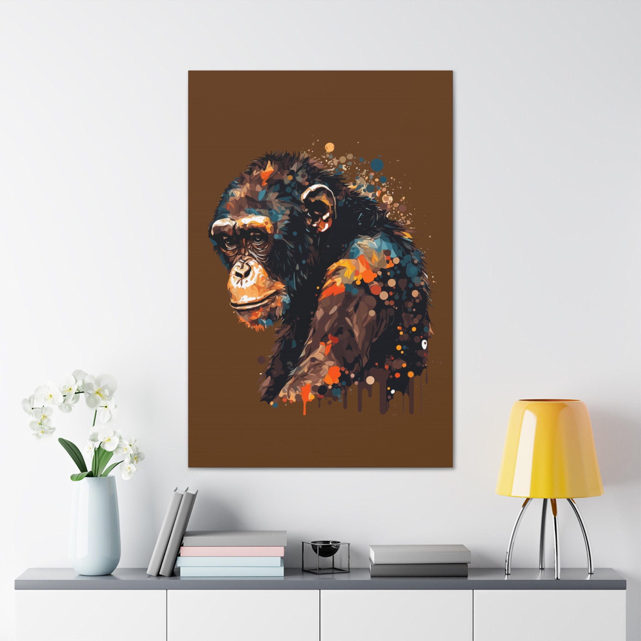 The Thinking Chimpanzee - Chimpanzee Art| Animal Prints| Ape | Abstract ...