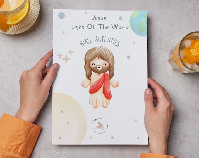 Jesus Light of the World Bible Activities Christian Children Worksheet ...